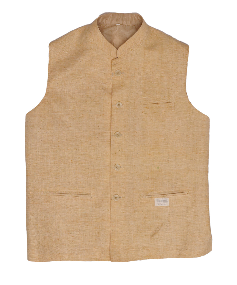 Mellow yellow color Handloom khadi sadri – TGSCO Handlooms